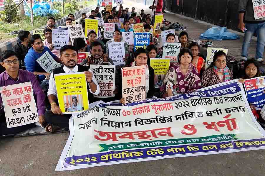 TET Agitation | Sit On Protest By TET Candidates of 2022 in front Of ...