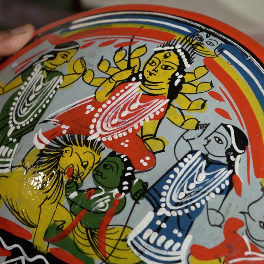 Laxmi Puja | Artistry of Lakshmi Sara depicts the unique style of Bengal painting dgtl - Anandabazar