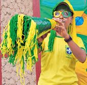 Brazil fan's vuvuzela version - Grocer reinvents bhepu as South Africa ...