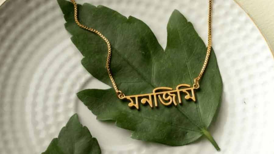 Bengali Style Name Necklace From Ellipstore Telegraph India