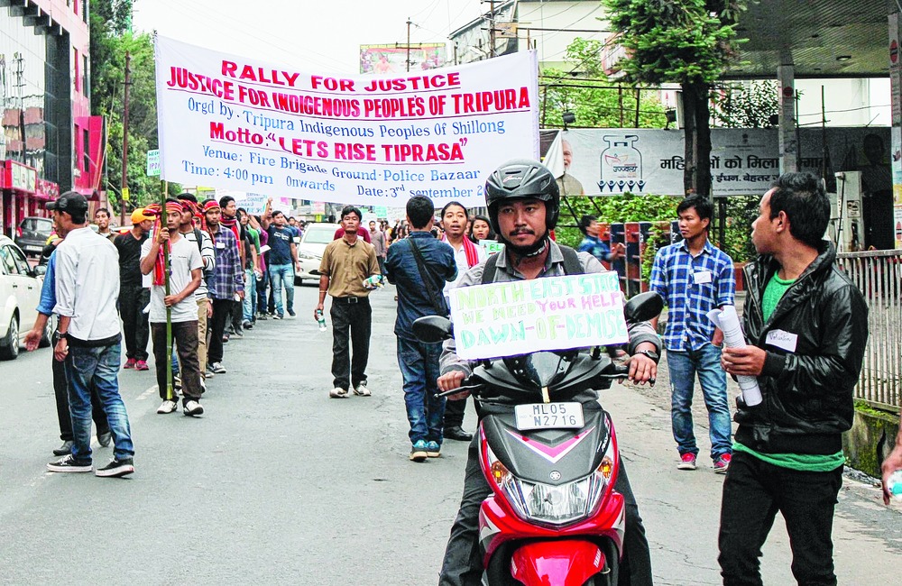 Shillong rally on Tripura clash - Telegraph India