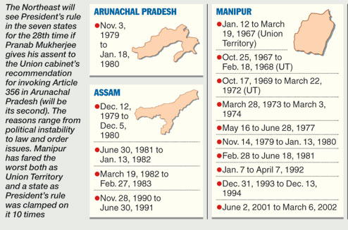 Arunachal stares at Delhi rule - Telegraph India
